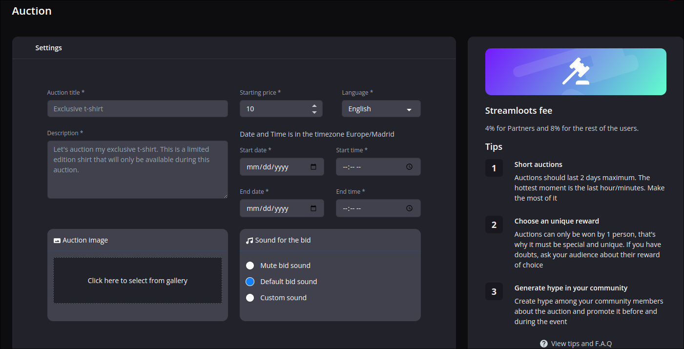Host Live Auctions On Your Stream